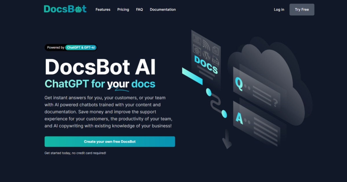 【2025最新】DocsBot AIとは？特徴や使い方、料金まで解説！| 日本最大の生成AIデータベース「AIツールギャラリー」