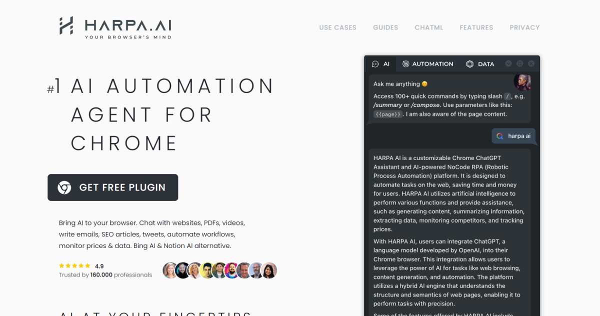 ChatGPT、Webモニタリング、自動化をに使えるChrome拡張機能「HARPA AI」の使い方やメリットを解説！| 日本最大級のAI ...